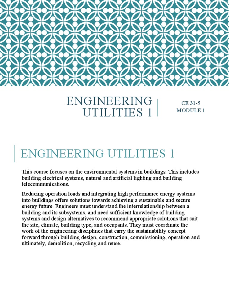 Engineering Utilities 1 Module 1 | PDF | Electricity | Atoms