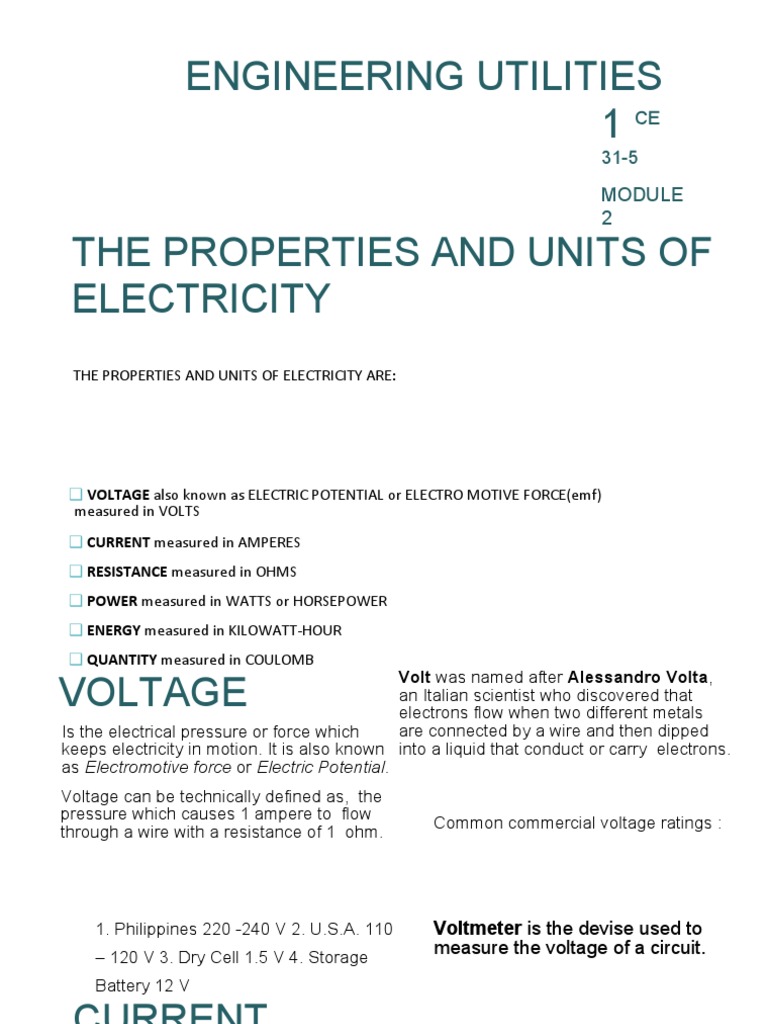 Engineering Utilities 1 Module 2 | PDF | Electrical Resistance And ...