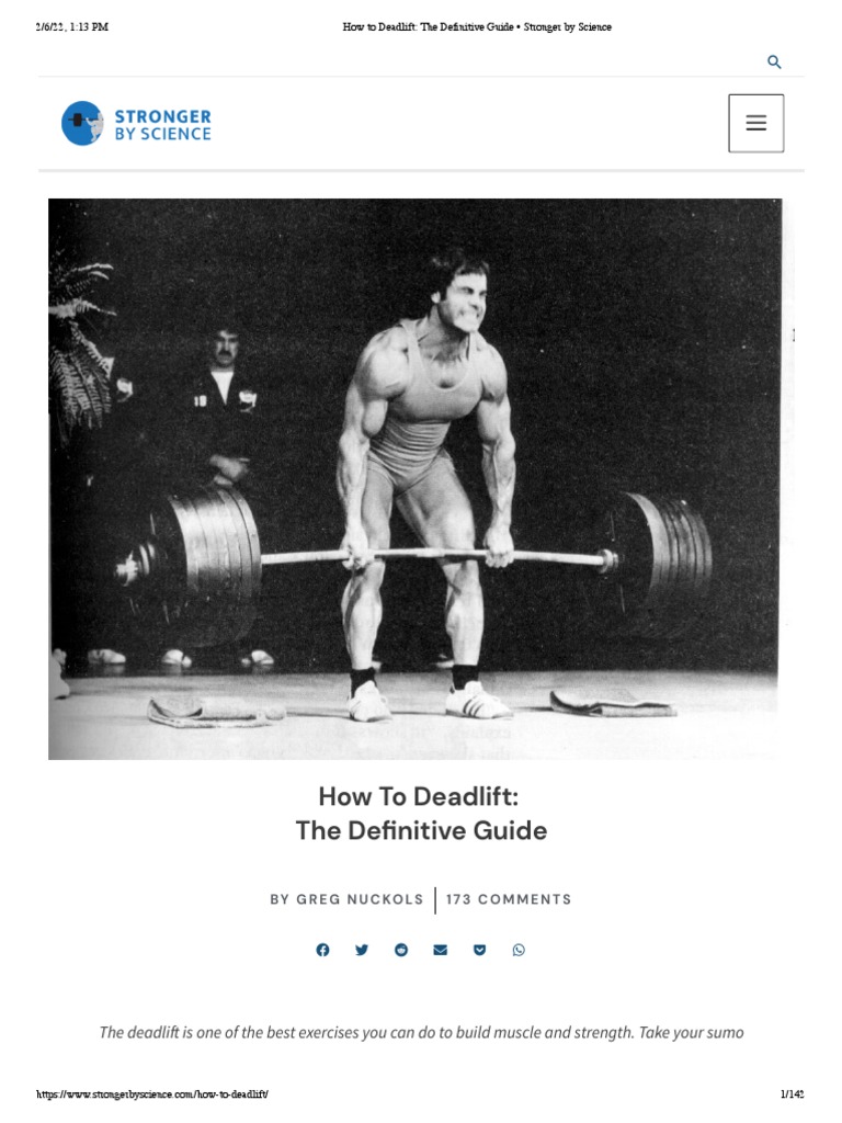 How To Deadlift - The Definitive Guide - Stronger by Science | PDF ...