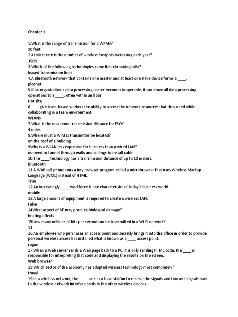Wireless Study Guide | PDF | Wireless Lan | Computer Network