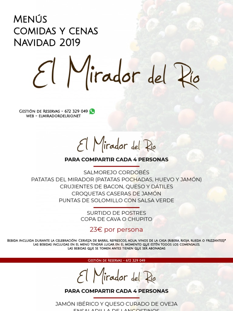 MENÚS NAVIDAD 2019 v2 | PDF | Comida y bebida | Alimentos