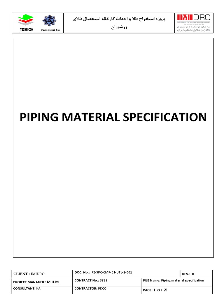 Piping Material Specification Rev0 PDF Free | PDF | Pipe (Fluid ...