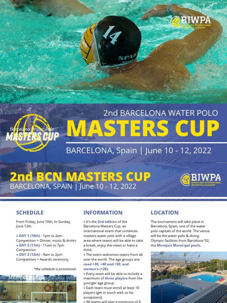 2Nd Barcelona Water Polo: Masters Cup | PDF
