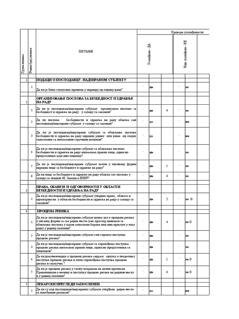 Cek Lista BZNR | PDF
