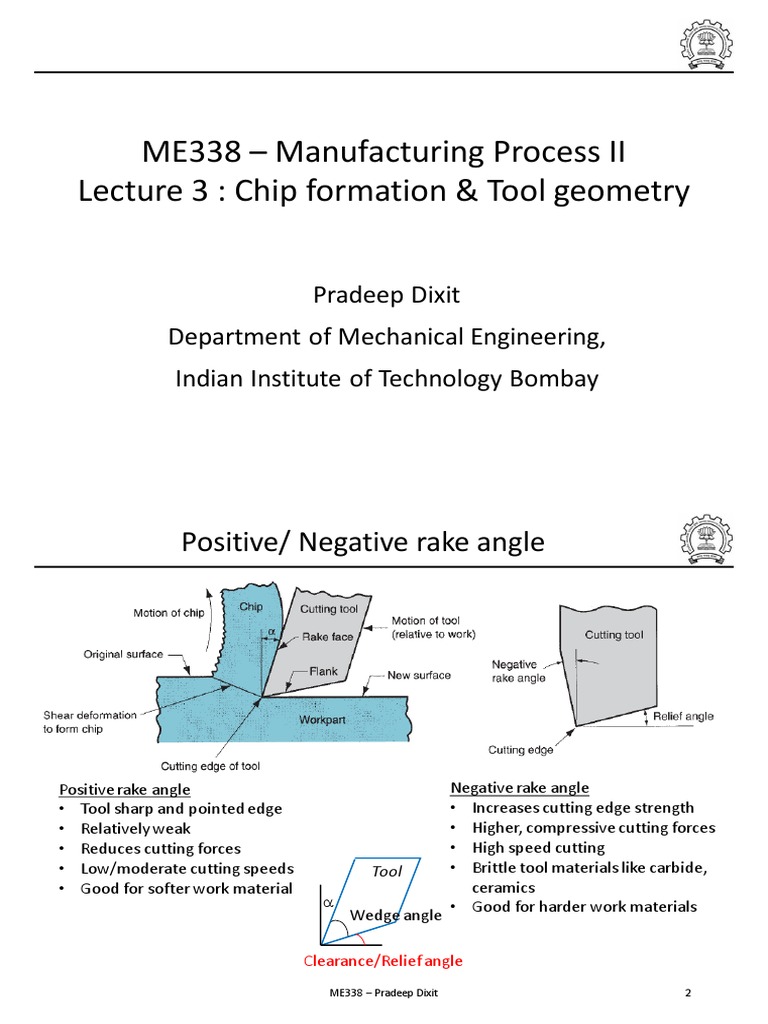 ME338 - Lecture 3 - Types of Chips - Tool Geometry | PDF | Machining ...