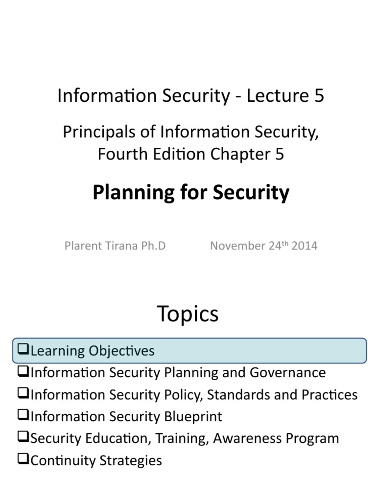 Information Security Planning Strategies | PDF | Information Security ...