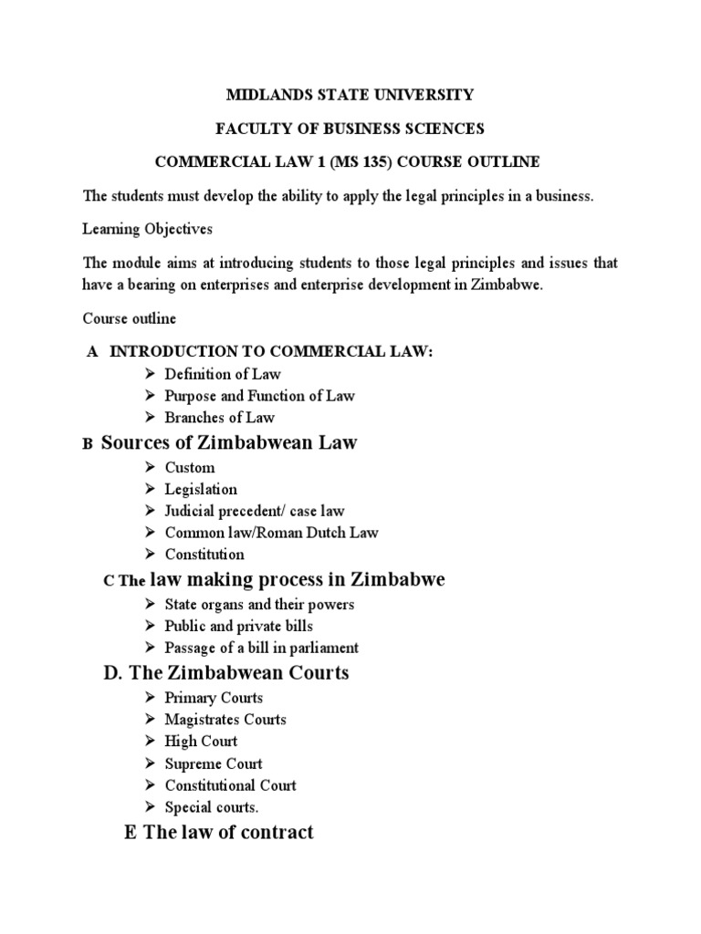 Commercial Law BM135 Outline | PDF | Lease | Intellectual Property
