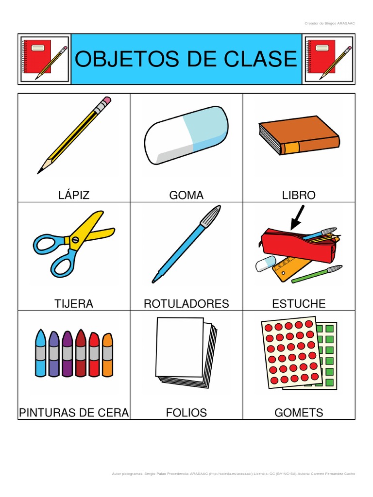 Bingo Objetos Del Aula | PDF