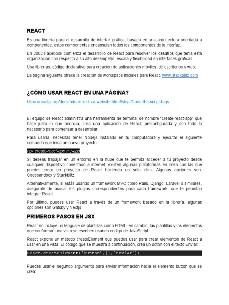 REACT | PDF | Script Java | Modelo de objeto de documento