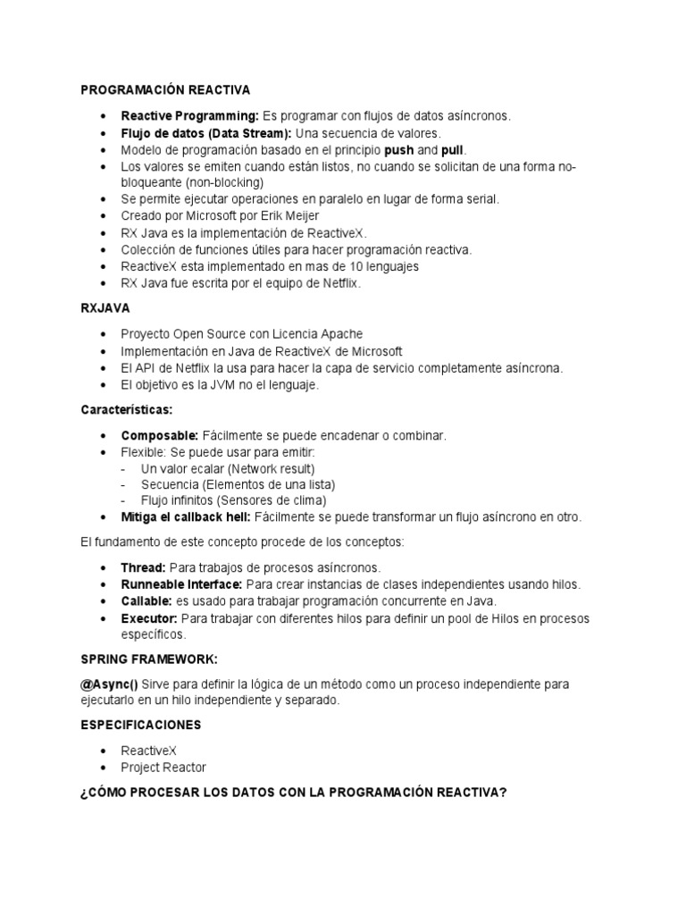 Programación Reactiva | PDF | Java (lenguaje de programación) | Hilo ...