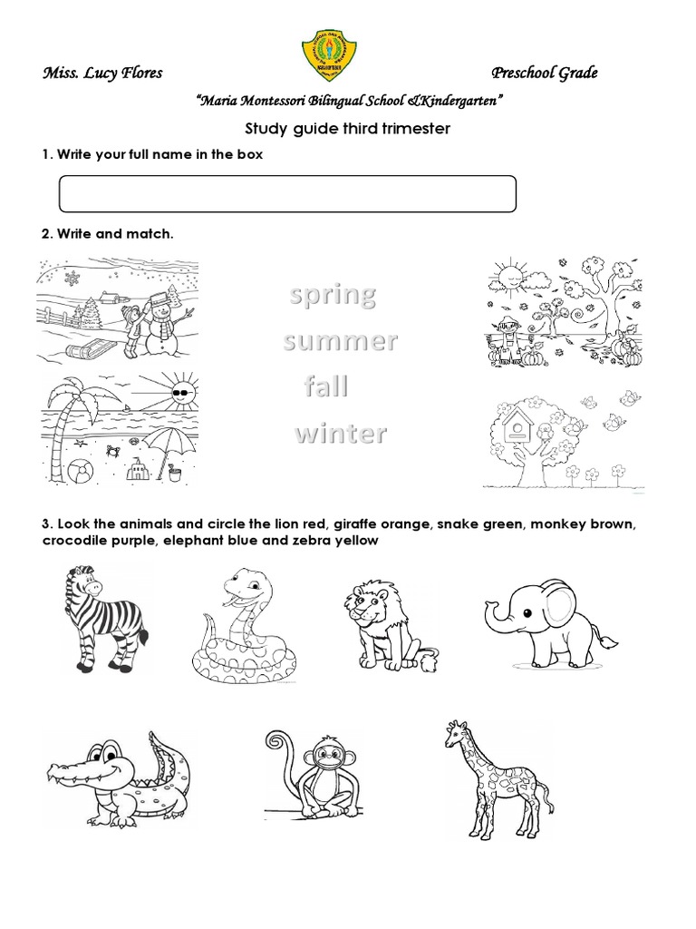 Spring Summer Fall Winter: Miss. Lucy Flores Preschool Grade | PDF ...