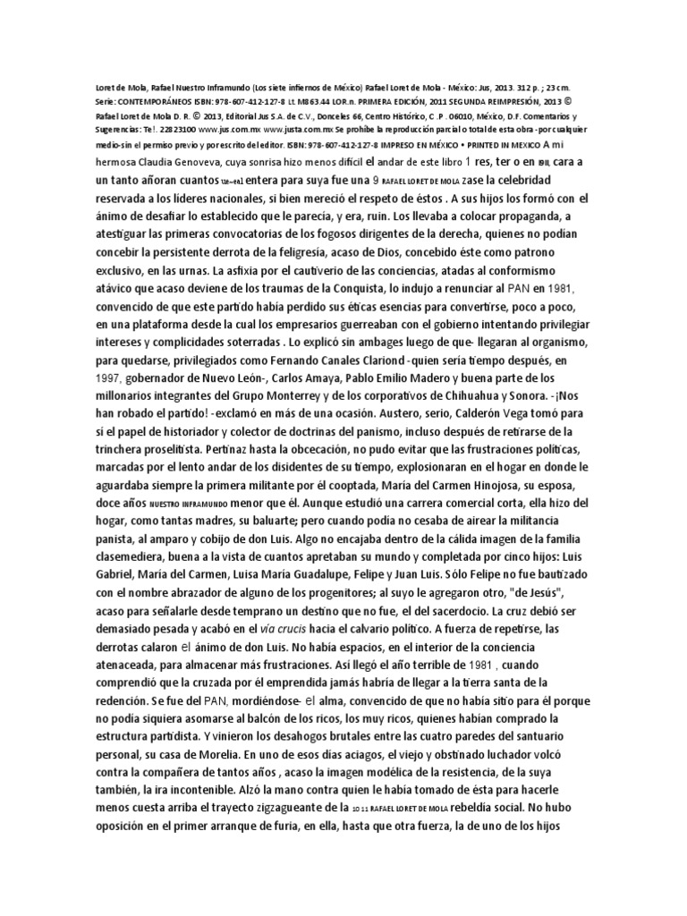 El Libro Nuestro Inframundo - Rafael Loret de Mola | PDF | México ...