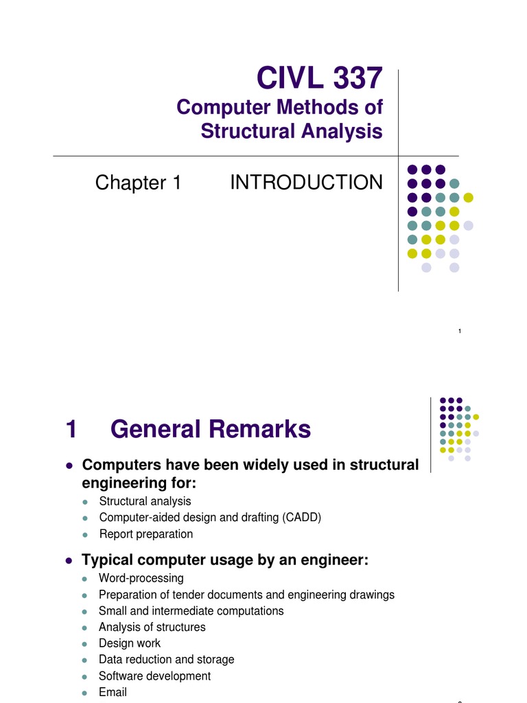 CIVL 337: Computer Methods of Structural Analysis | PDF | Matrix (Mathematics) | Stiffness