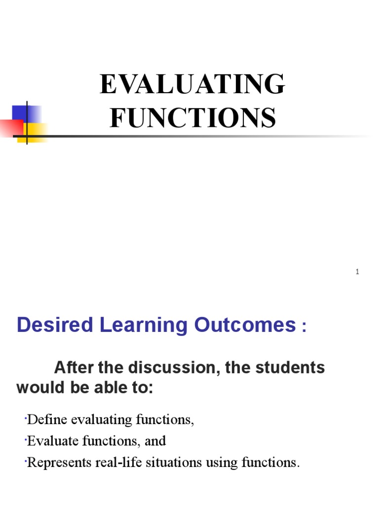Evaluating Functions | PDF | Function (Mathematics) | Mathematical Concepts