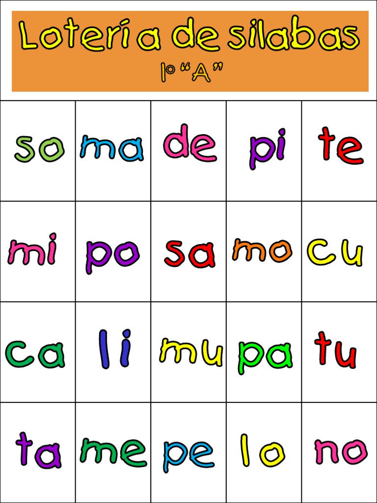 Loteria de Silabas | PDF