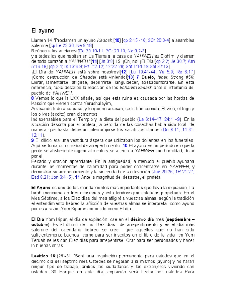 02 - El Ayuno | Download Free PDF | Yom Kippur | Creencia religiosa y ... 02 - El Ayuno | Download Free PDF | Yom Kippur | Creencia religiosa y ...