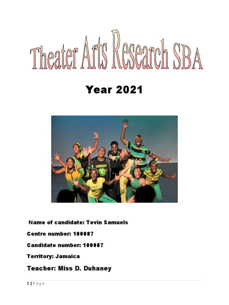 Theatre Arts Research SBA by Tevin Samuels | PDF | Theatre
