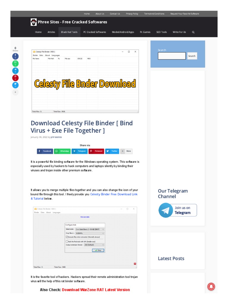 Celesty File Binder (Bind Virus + Exe File Together) | Download Free PDF | Computer Virus ...