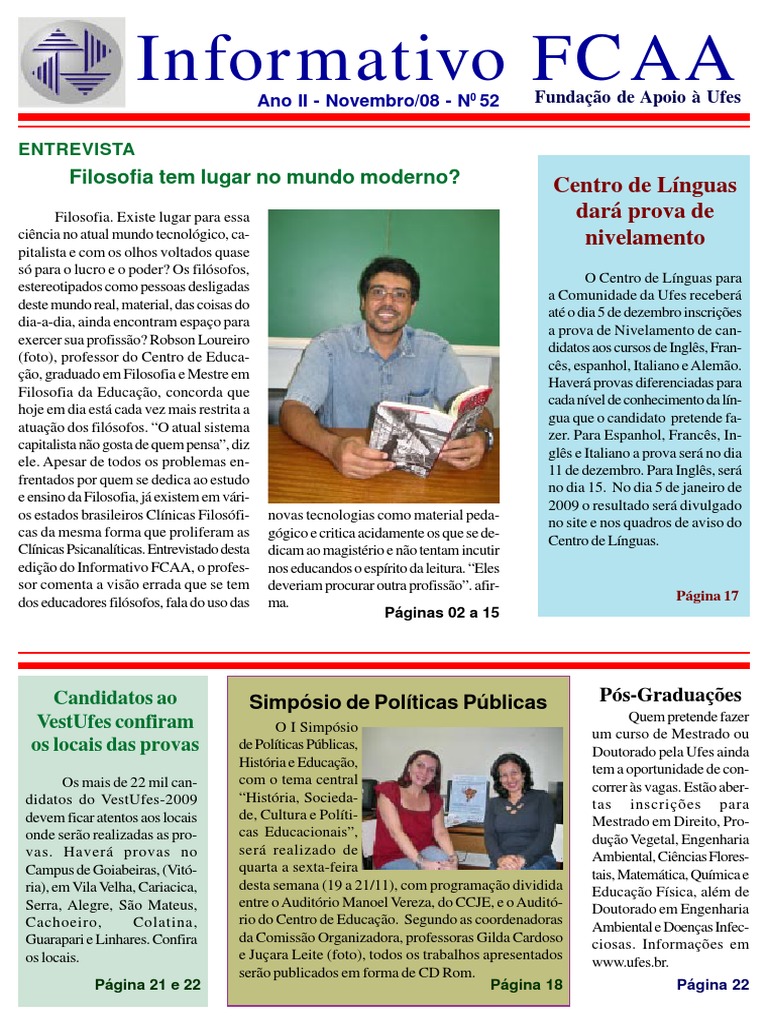 Entrevista Jornal FCAA Prof. Robson Loureiro | PDF | Conhecimento ...
