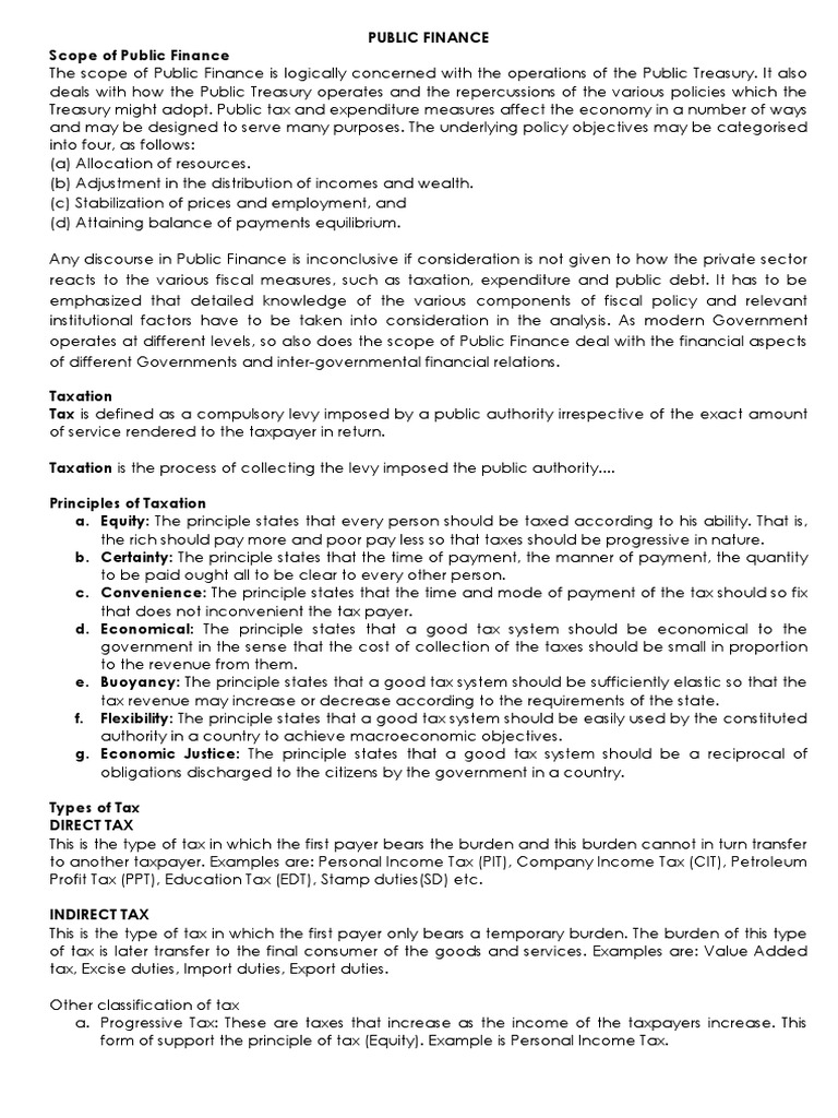 Public Finance Material | PDF | Taxes | Public Finance