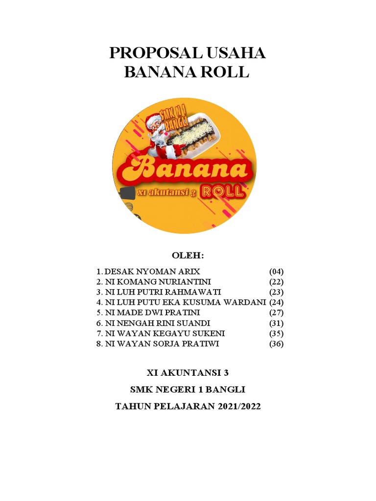 Proposal Usaha Banana Roll 2022 | PDF | Bisnis