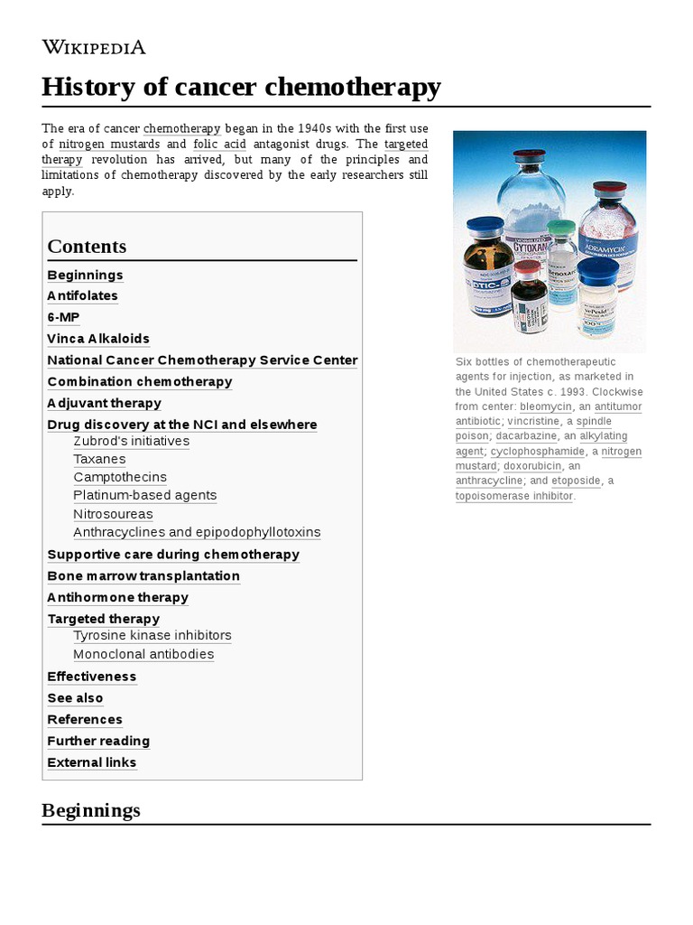 History of Cancer Chemotherapy | PDF | Chemotherapy | Clinical Medicine