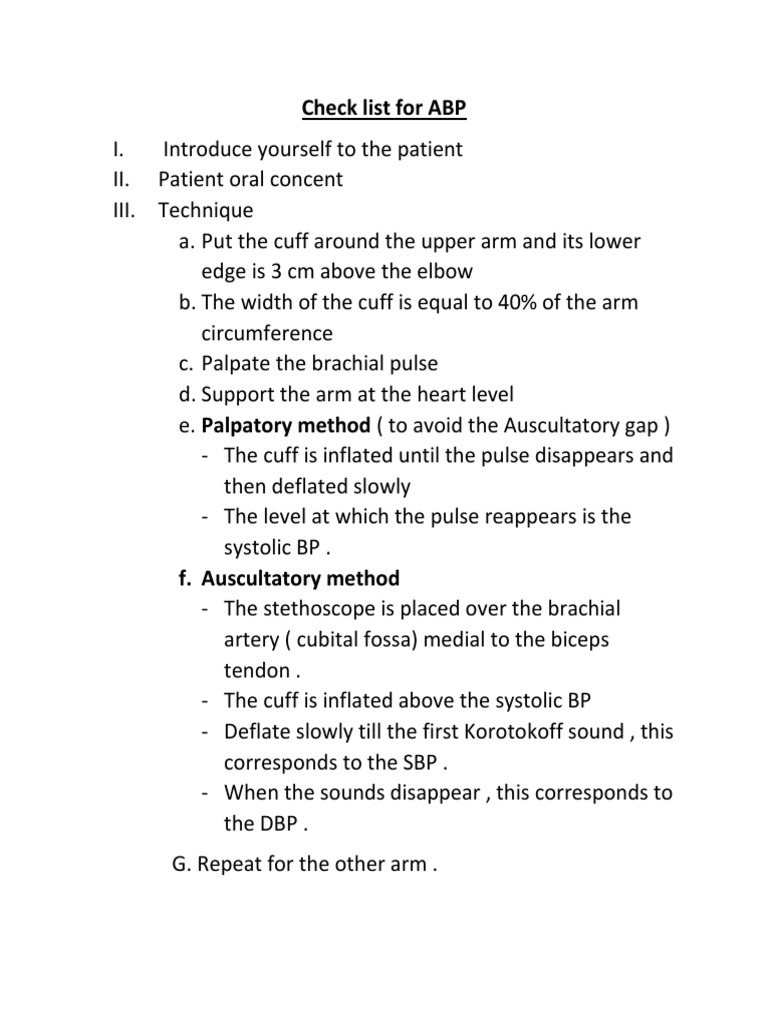 Check List For ABP | PDF