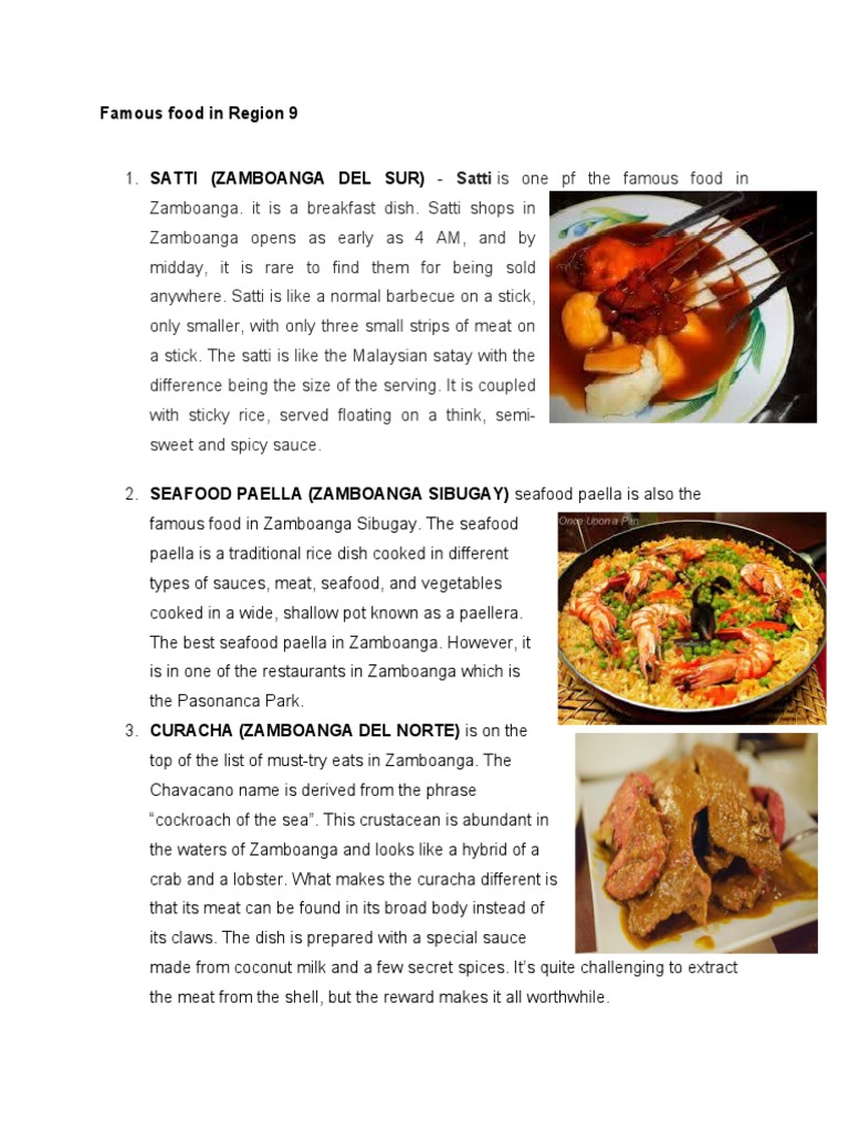 Famous Food in Region 9 | PDF