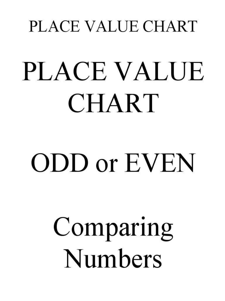 Place Value Chart Odd or Even Comparing Numbers | PDF