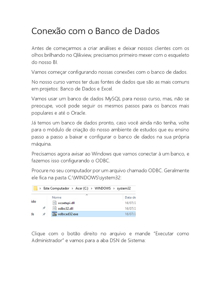 (PDF) Conexão Com Banco de Dados | PDF | Servidor (informática ...