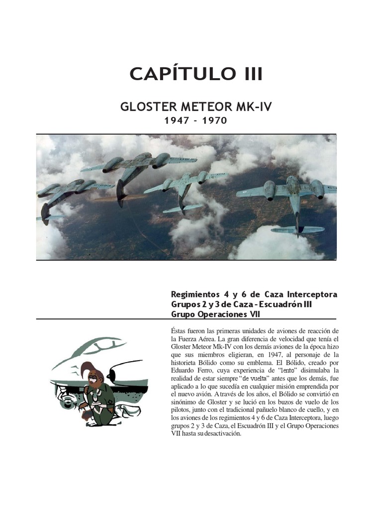 Capitulo 03 Gloster Meteor MK IV | PDF | Avión de combate | Avión