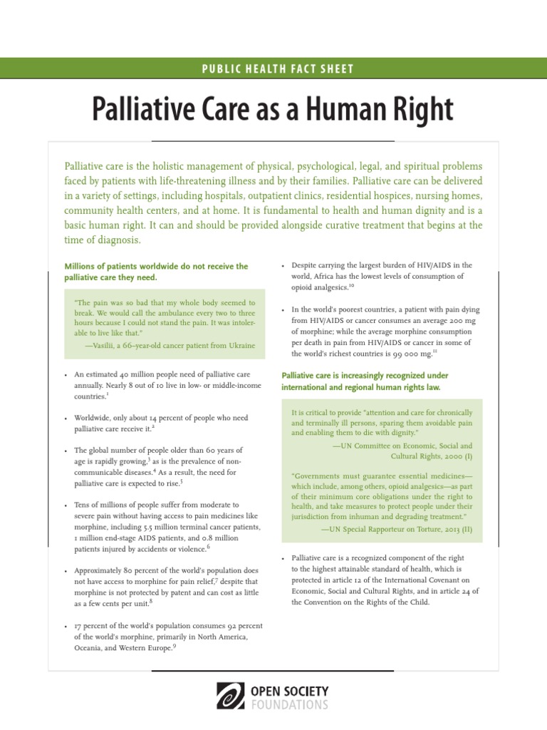 Palliative Care Human Right Fact Sheet 20160218 | PDF | Palliative Care ...
