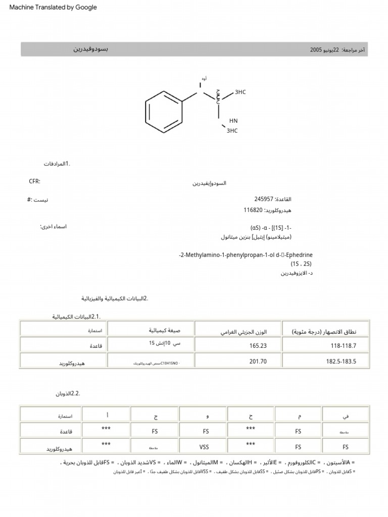 · C10H15NO ﺾﻤﺣ ﻚﻳرﻮﻠﻛورﺪﻴﻬﻟا | PDF