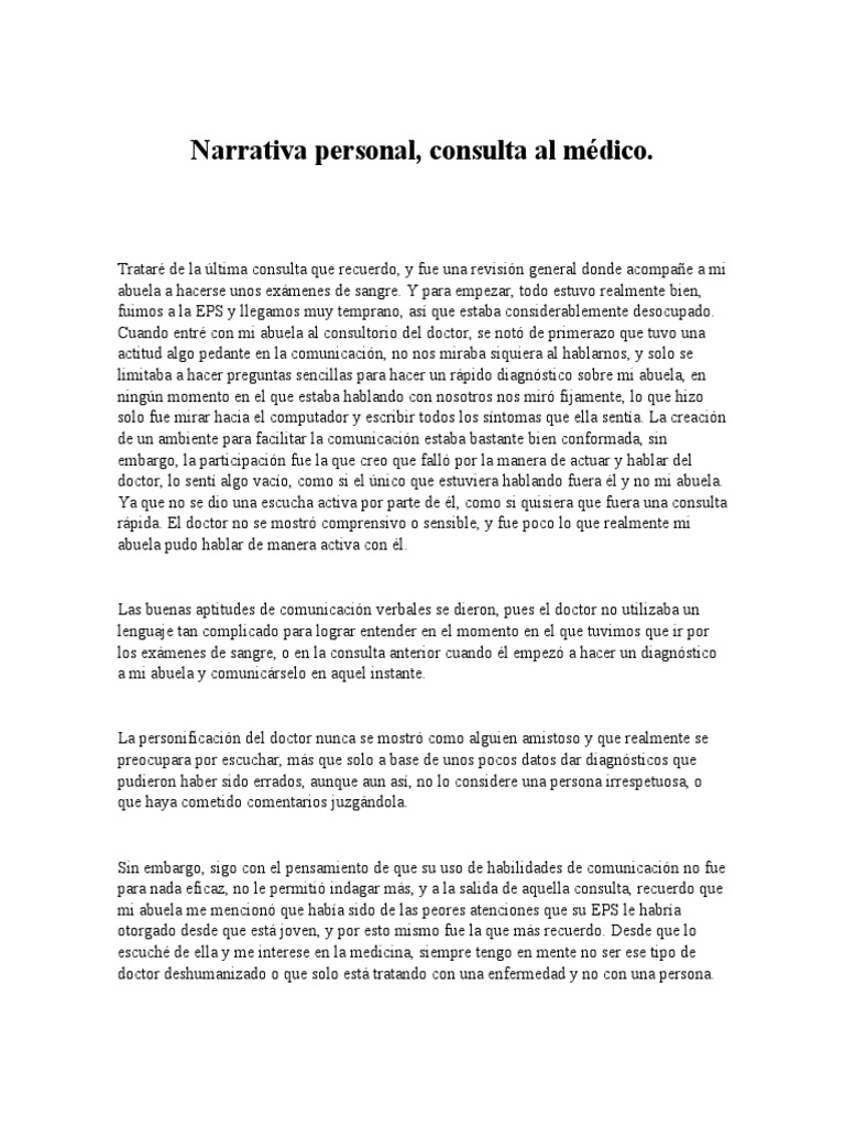 Narrativa Personal | PDF | Comunicación