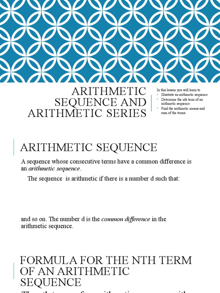 Arithmetic Sequence Terms and Sums | PDF | Mathematics | Mathematical ...