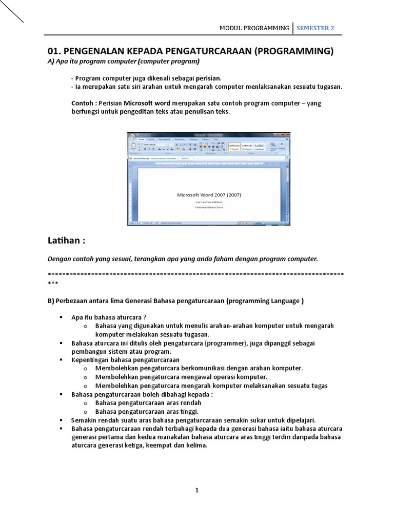 Nota Programming Semester 2 Lengkap | PDF