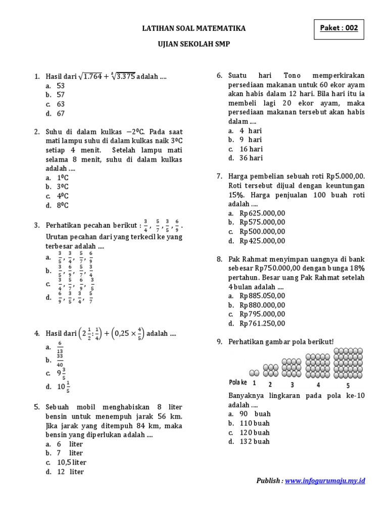 Us Math SMP - 002 | PDF