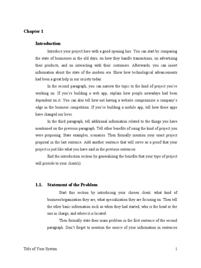 Capstone Project Documentation Chapter 1 Sample Template | Download Free PDF | Modular ...
