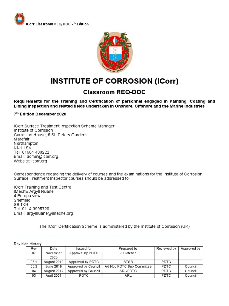 ICorr Certification Training Overview | PDF | Test (Assessment ...