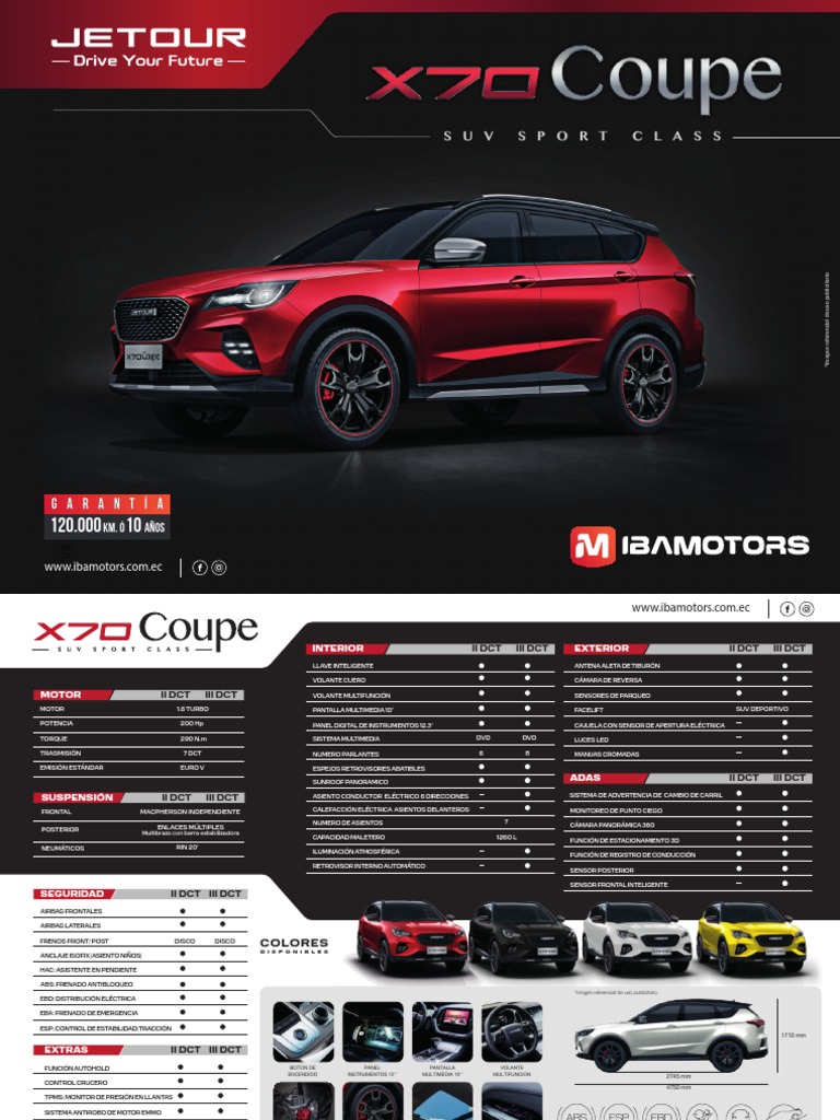 Ficha x70 Coupe | PDF | Airbag | Tecnología de vehículos