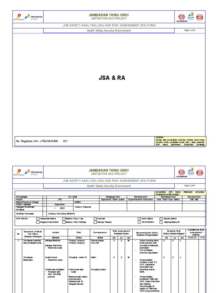 JSA 2F Loading Unloading Material | PDF