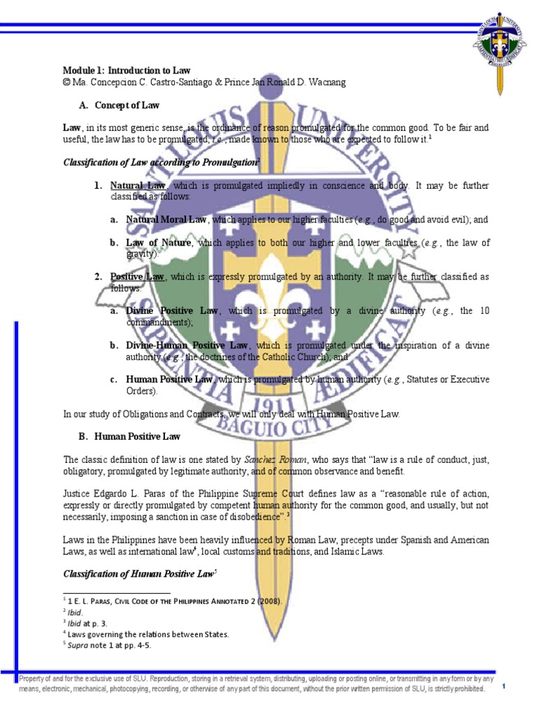 Classification of Law According To Promulgation | Download Free PDF ...
