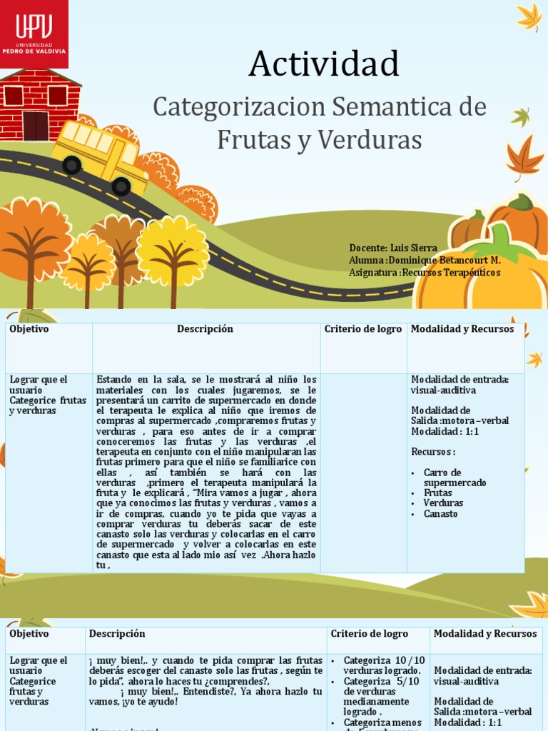 Categorizar Frutas y Verduras | PDF