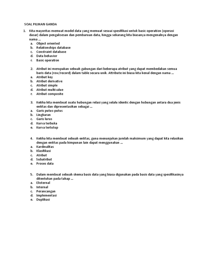 Print Basis Data Exercise Template Word Pdf