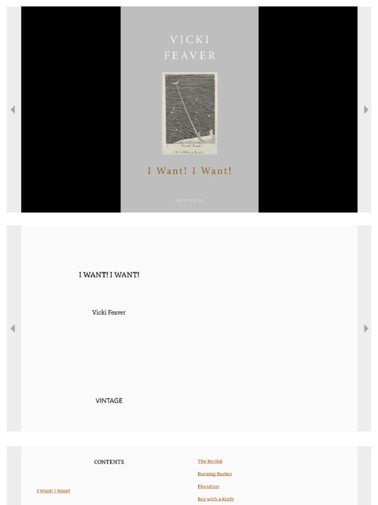 7 Vicki Feaver - I Want! I Want! | PDF