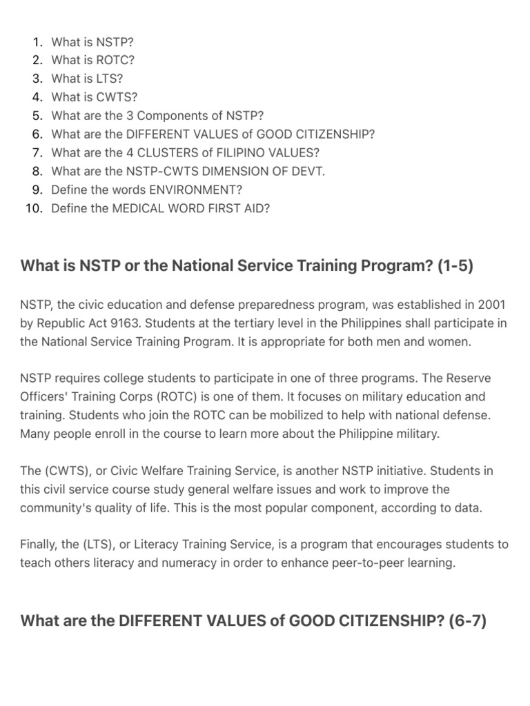 What Is NSTP | PDF | First Aid | Natural Environment
