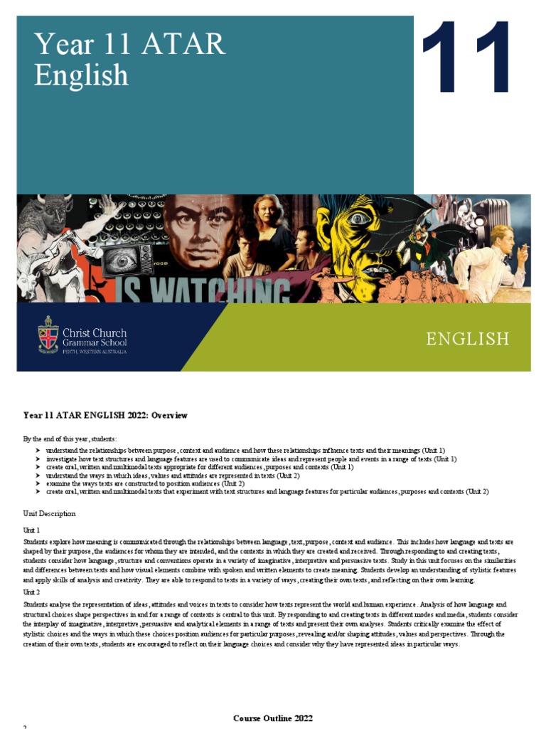 Year 11 ATAR English Course Overview | PDF | Narrative | Essays