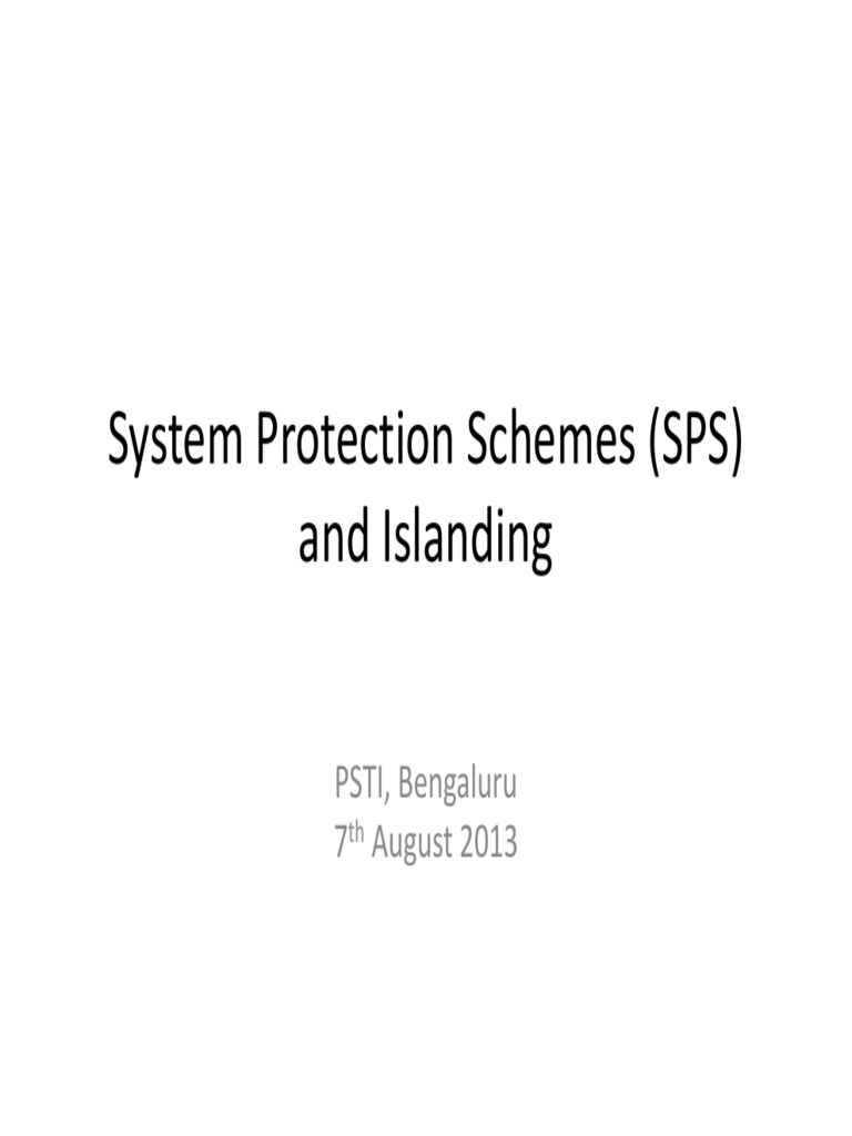 System Protection Schemes (SPS) and Islanding - SRN | PDF | Reliability ...