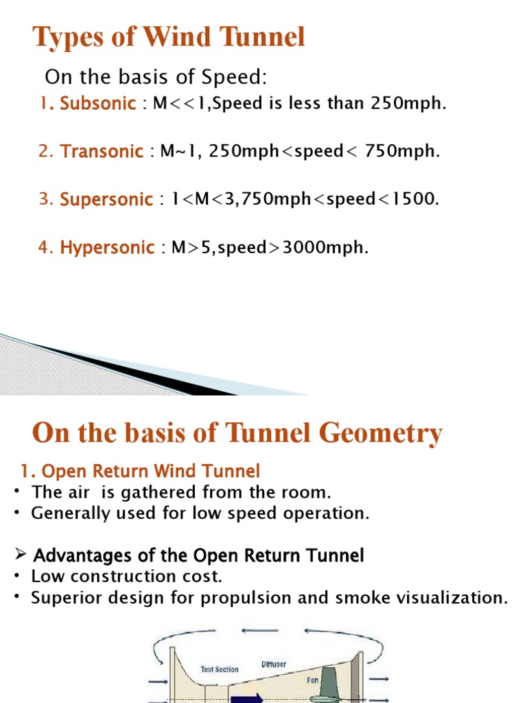 Types and Classifications of Wind Tunnels | PDF