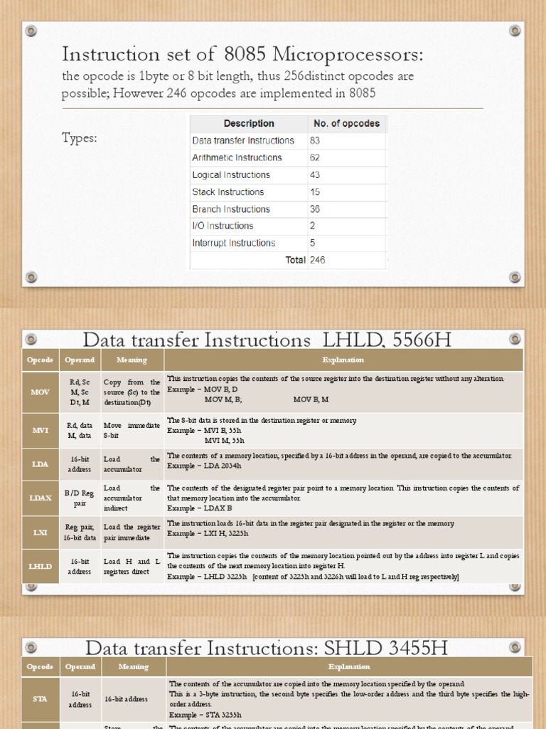 Week 2 8085 Instruction Set | PDF | Pointer (Computer Programming ...